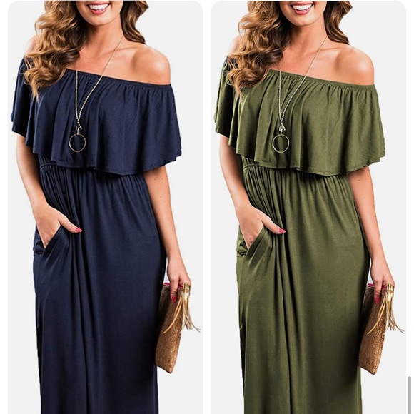 Dresses | Womens Off The Shoulder Ruffle Party Dresses Side Split Beach ...